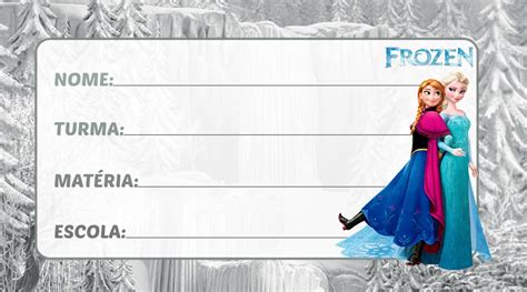 Etiqueta Escolar Frozen Elsa E Anna Imagem Legal