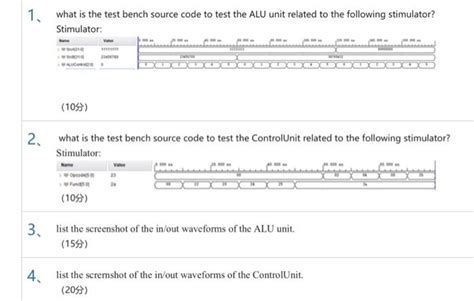 1 What Is The Test Bench Source Code To Test The ALU Chegg Com