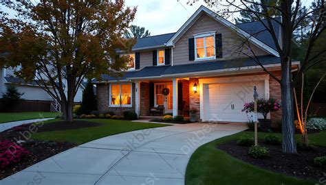 Beautiful Suburban Home At Dusk Backgrounds  Free Download Pikbest