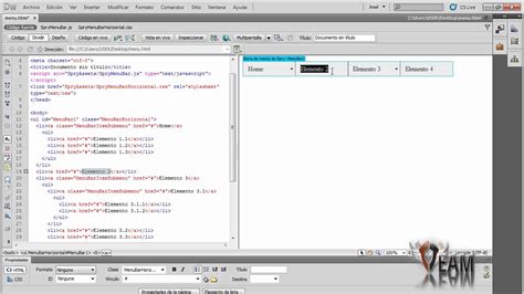 Menú Desplegable En Dreamweaver Cs5 Youtube