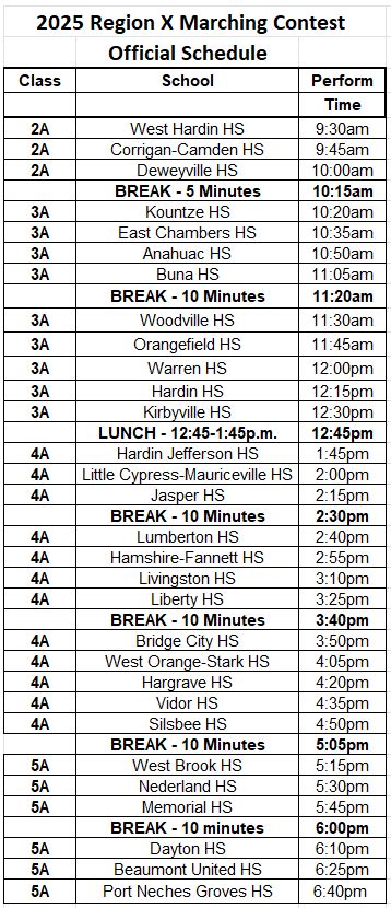 2025 Uil Region 10 Marching Band Contest Thread Other High School Sports Activities Band