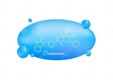 Ubrogepant Migraine Drug Molecule Skeletal Formula Vector