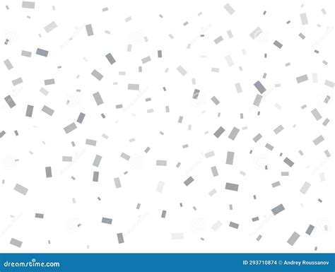 Light Silver Rectangular Glitter Confetti Background White Festive