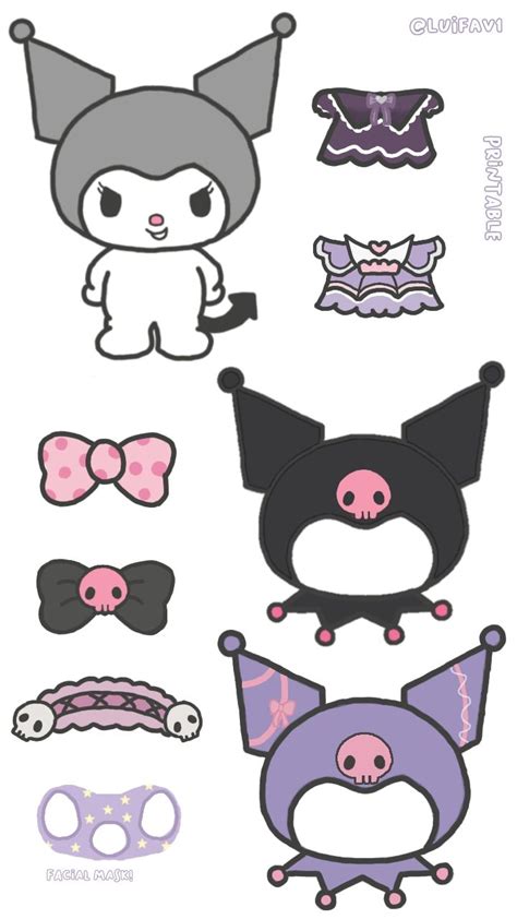 Kuromi Paper Doll Printable Uk Printable Hub