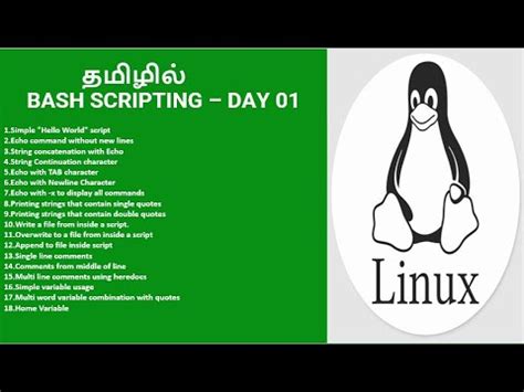தமழல BASH SCRIPTING DAY YouTube