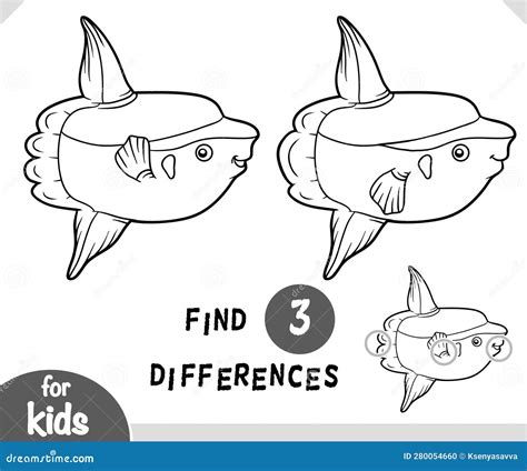 Ocean Sunfish Pacific Sunfishdolphin Doodle Character Illustration On