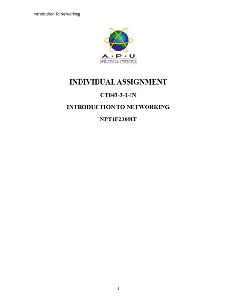 Individaul Assignment Pdf Computer Network Network Switch