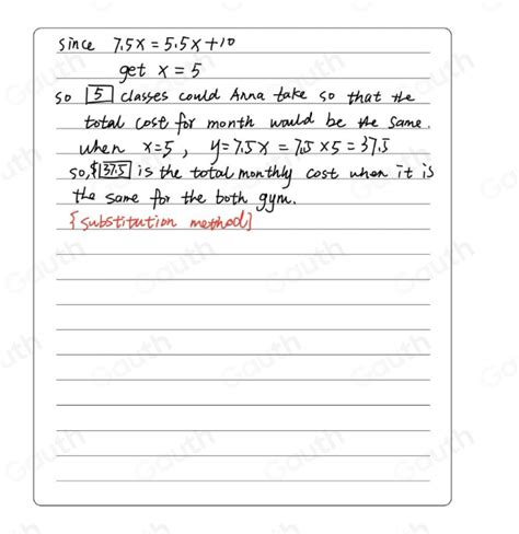 Solved Anna Wants To Take Fitness Classes She Compares Two How Many