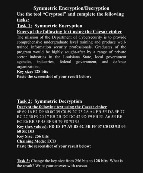 solved symmetric encryption decryption use the tool