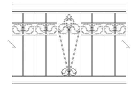 Front Elevation Details Of Wooden Railing Cad Block Details Dwg File Cadbull