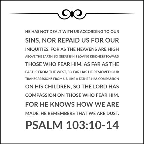 Psalm 103 10 14 He Known Us Encouraging Bible Verses