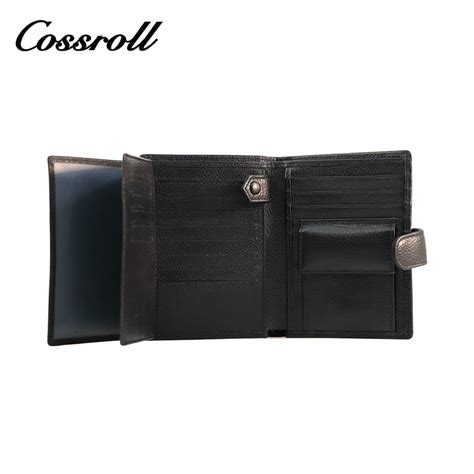 Bifold Cowhide Leather Short Wallets Maker Factory Cossroll Leather