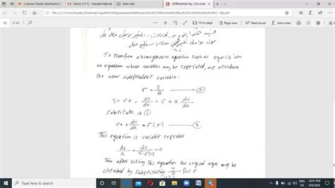 Differential Eq Homogenous 1 Youtube