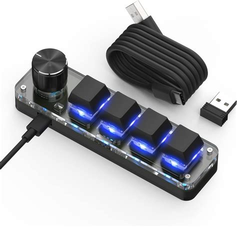 Amazon Com BRIMFORD One Handed Macro Mechanical Keyboard 4 Keys Gaming Keyboard Fully