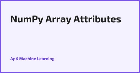 Numpy Array Attributes
