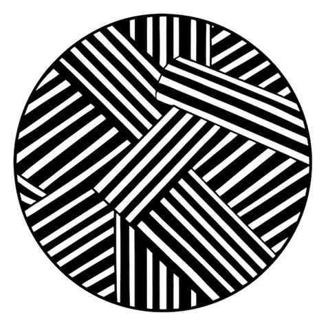 Abstract Black And White Circular Pattern With Intersecting Stripes
