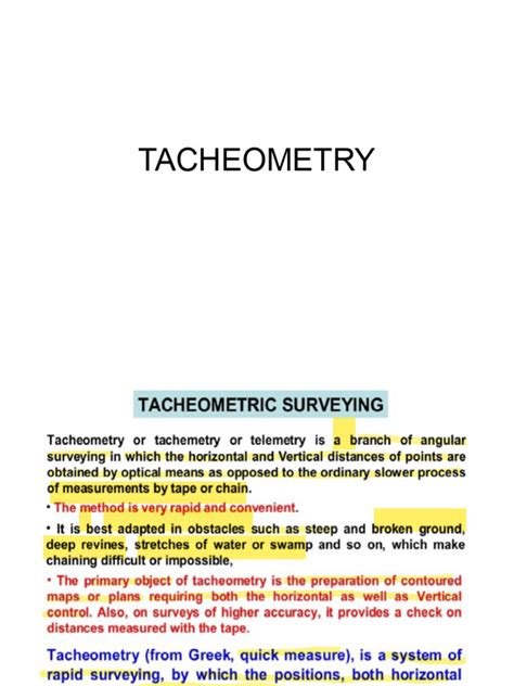 Tacheometry And Topographic Survey Pdf