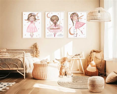 Pip Phee Pink Luna Princess Swing Art Print Pipandphee Au