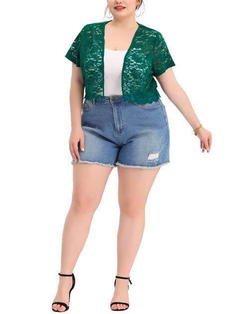 Agnes Orinda Plus Size Bolero Shrugs For Women Open Front Short Sleeve