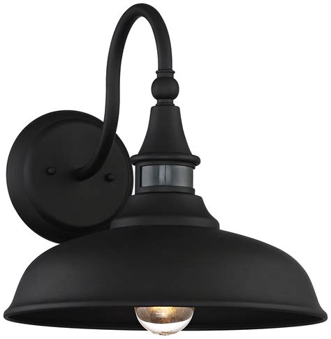 john timberland gough 12 1 2 black motion sensor outdoor barn light