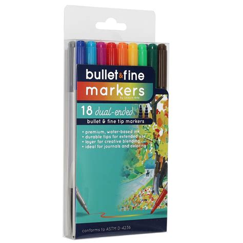 Leisure Arts Double Ended Marker Set 18pc Dual Tip Marker Coloring