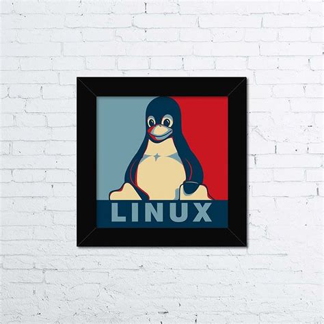 Quadro Tux Linux Obama Style Caneca Do Dev Canecas E Produtos De Programação