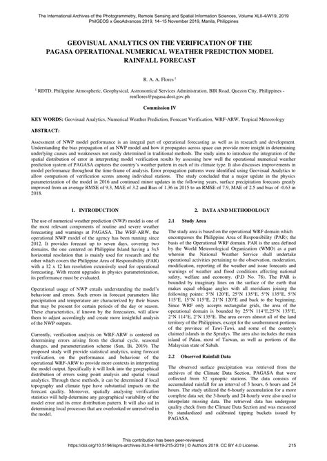 Pdf Geovisual Analytics On The Verification Of The Pagasa Operational