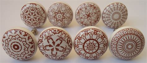 Brown And White Color Ceramic Knobs Kitchen Cabinet Drawer Knobs Etsy