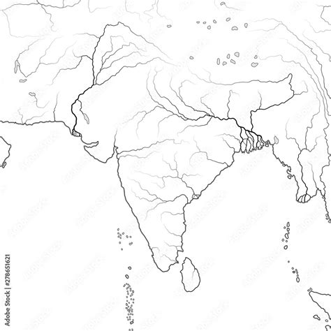 World Map Of Indian Subcontinent In South Asia India Pakistan Nepal