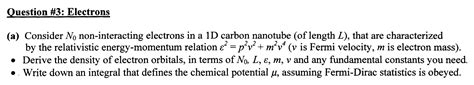 A Consider N0 Non Interacting Electrons In A 1d