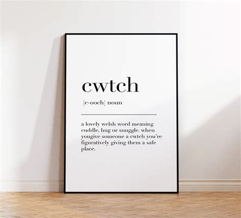 Cwtch Definition Print Cwtch Poster Cwtch Print Home Decor Cwtch Wall Art Bedroom Wall