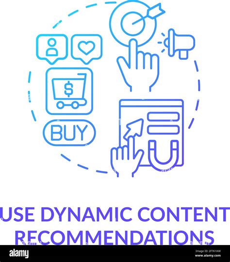 Use Dynamic Recommendations Blue Gradient Concept Icon Stock Vector