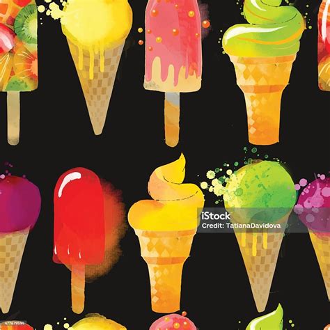 Eis Aquarell Vektor Hintergrund Muster Stock Vektor Art Und Mehr Bilder