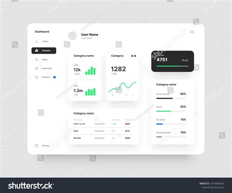 Dashboard Design Desktop App Ui Use Stock Vector Royalty Free 1979408342 Shutterstock