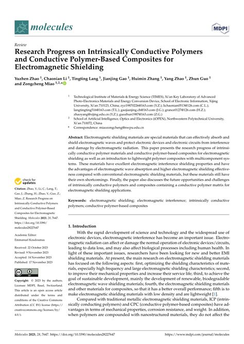 Pdf Research Progress On Intrinsically Conductive Polymers And Conductive Polymer Based