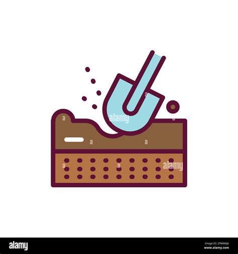 Dig Ground Color Line Icon Isolated Vector Element Outline Pictogram