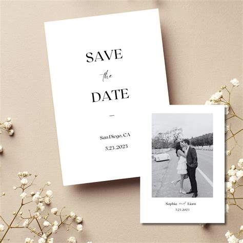 Modern Minimalist Save The Date Template Printable And Digital Etsy