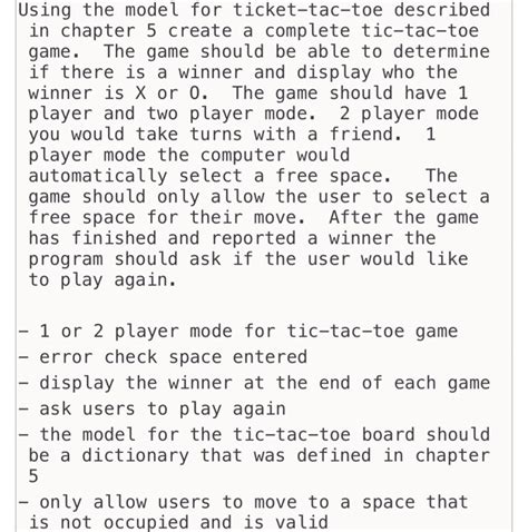 Solved Create A Tic Tac Toe Game In Python That Is Both 1