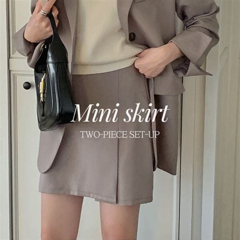 핫핑 Made 드라프 투피스 랩 미니스커트44~100 신상 빅사이즈스커트 A라인스커트 핀턱스커트 클래식 투피스 세트 하객 오피스룩 출근룩 데이트룩 가을하객룩