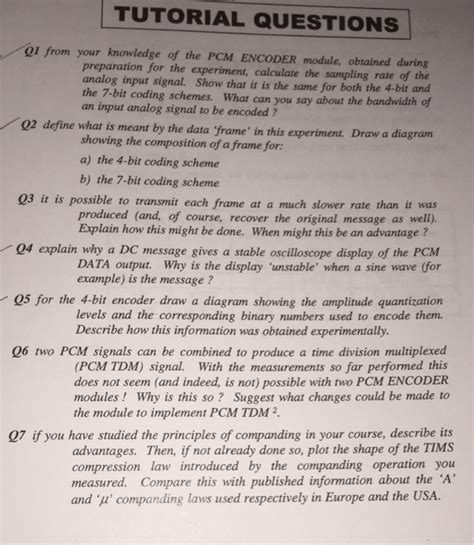 tutorial questions 01 from your knowledge of the pcm