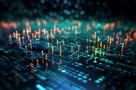 Binary Code Waves Depict Data Flow Digital Security In Internet