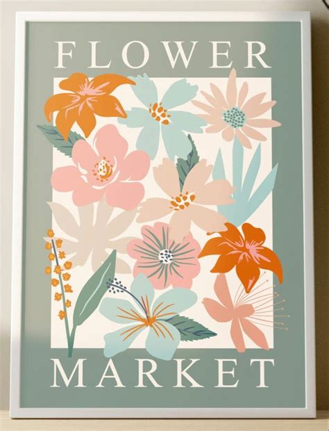 Vintage Flower Market Poster