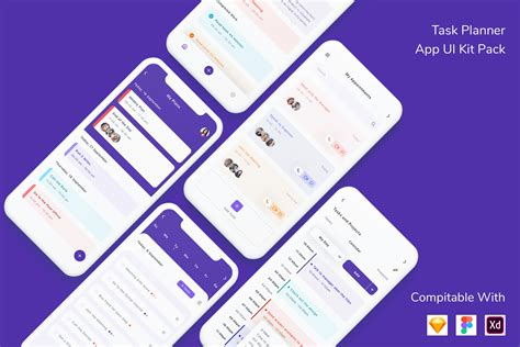 Task Planner App Ui Kit Pack Graphic By Betush · Creative Fabrica