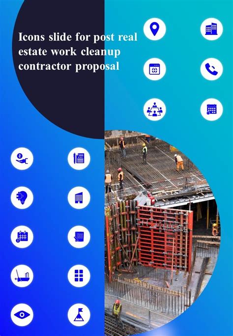 Icons Slide For Post Real Estate Work Cleanup Contractor Proposal One