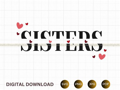 Sister Svg Sibling Svg Sister Split Name Frame Svg Cut File Sister