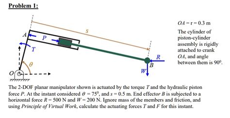 Problem OA R M The Cylinder Of Piston Cylinder Assembly Is Rigidly Attached To Crank OA