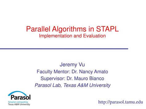 Ppt Parallel Algorithms In Stapl Implementation And Evaluation