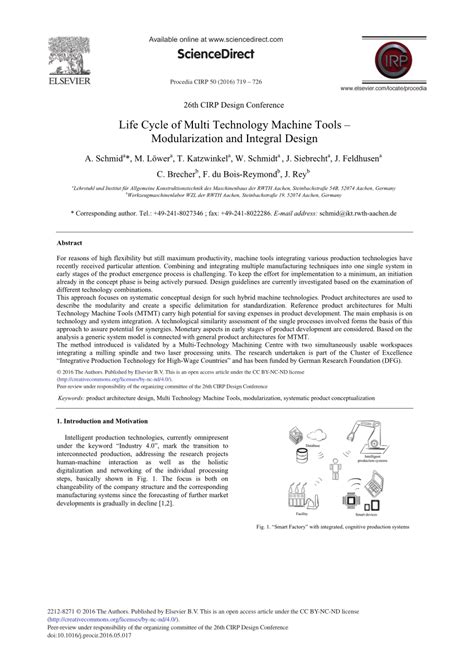 Pdf Life Cycle Of Multi Technology Machine Tools Modularization And Integral Design
