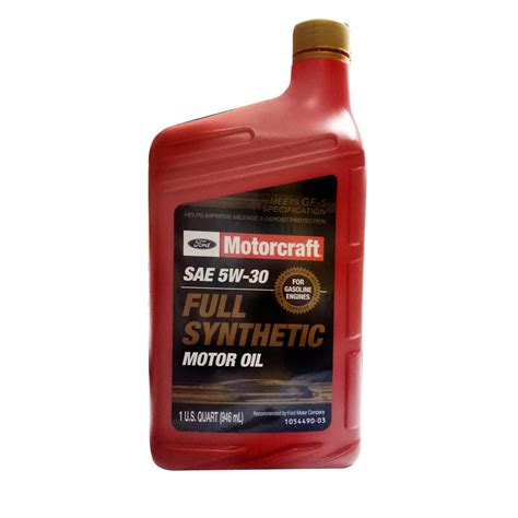 Motorcraft Fully Synthetic Motor Oil SAE 5W 30 1 Quart Recommended By