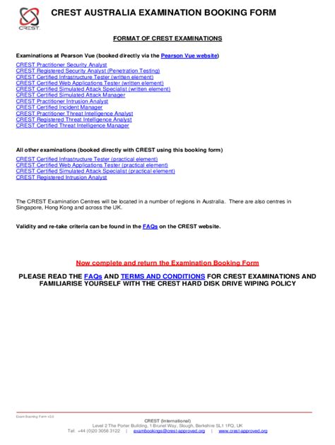 Fillable Online CREST Voucher Prices Order Forms Pearson VUE Fax Email Print PdfFiller